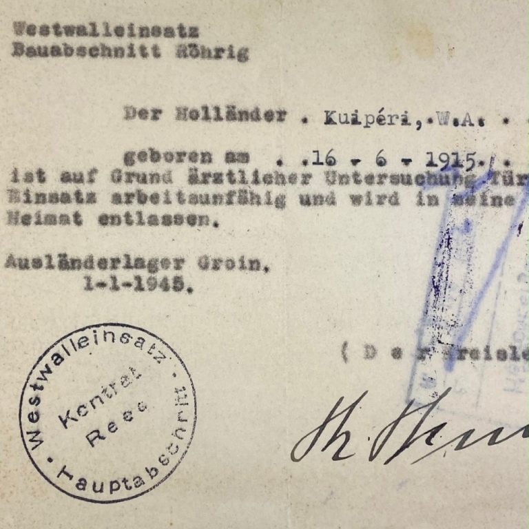 Original WWII German Ausländerlager Groin document belonging to a ...