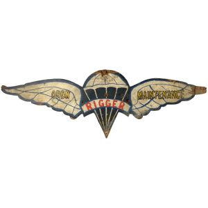 Original WWII US wooden Airborne sign - Oorlogsspullen.nl - Militaria shop