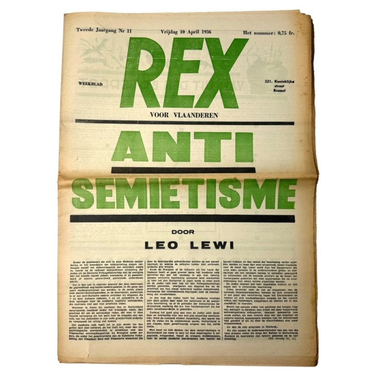 Original WWII Flemish REX Vlaanderen collaboration newspaper ...