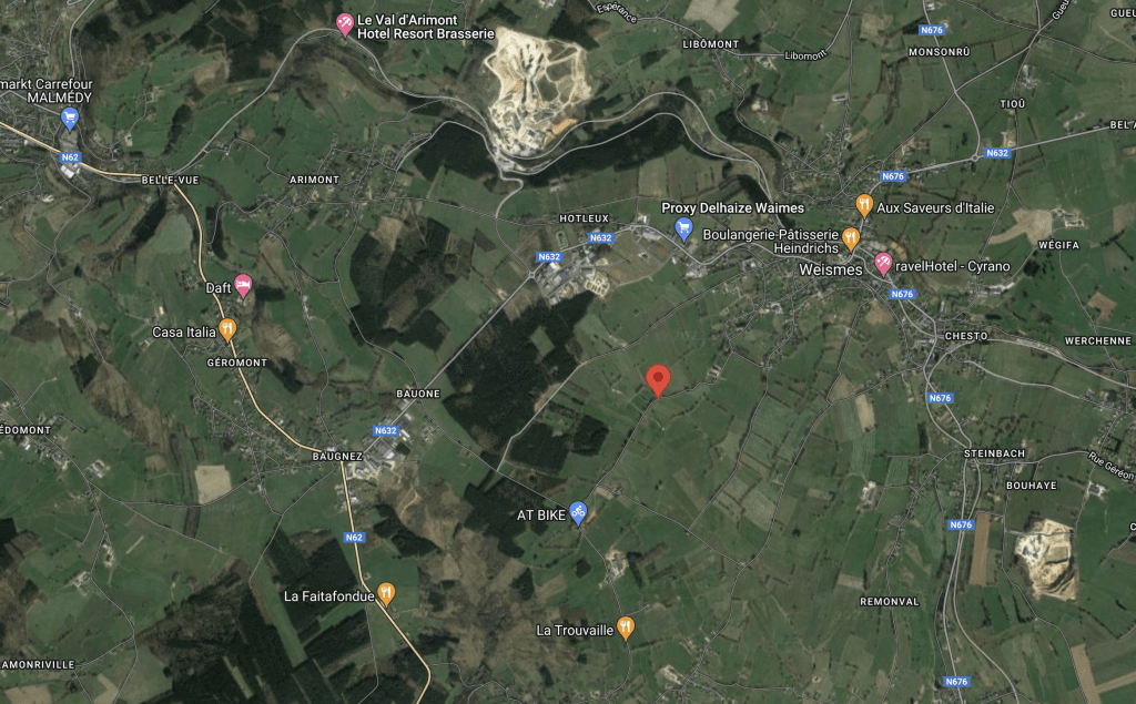 Original WWII US Battle of the Bulge antitank minefield sketch/map area ...