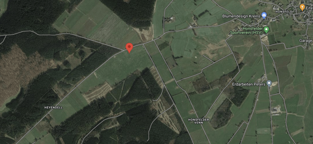 Original WWII US antitank minefield sketch/map area of Honsfeld ...