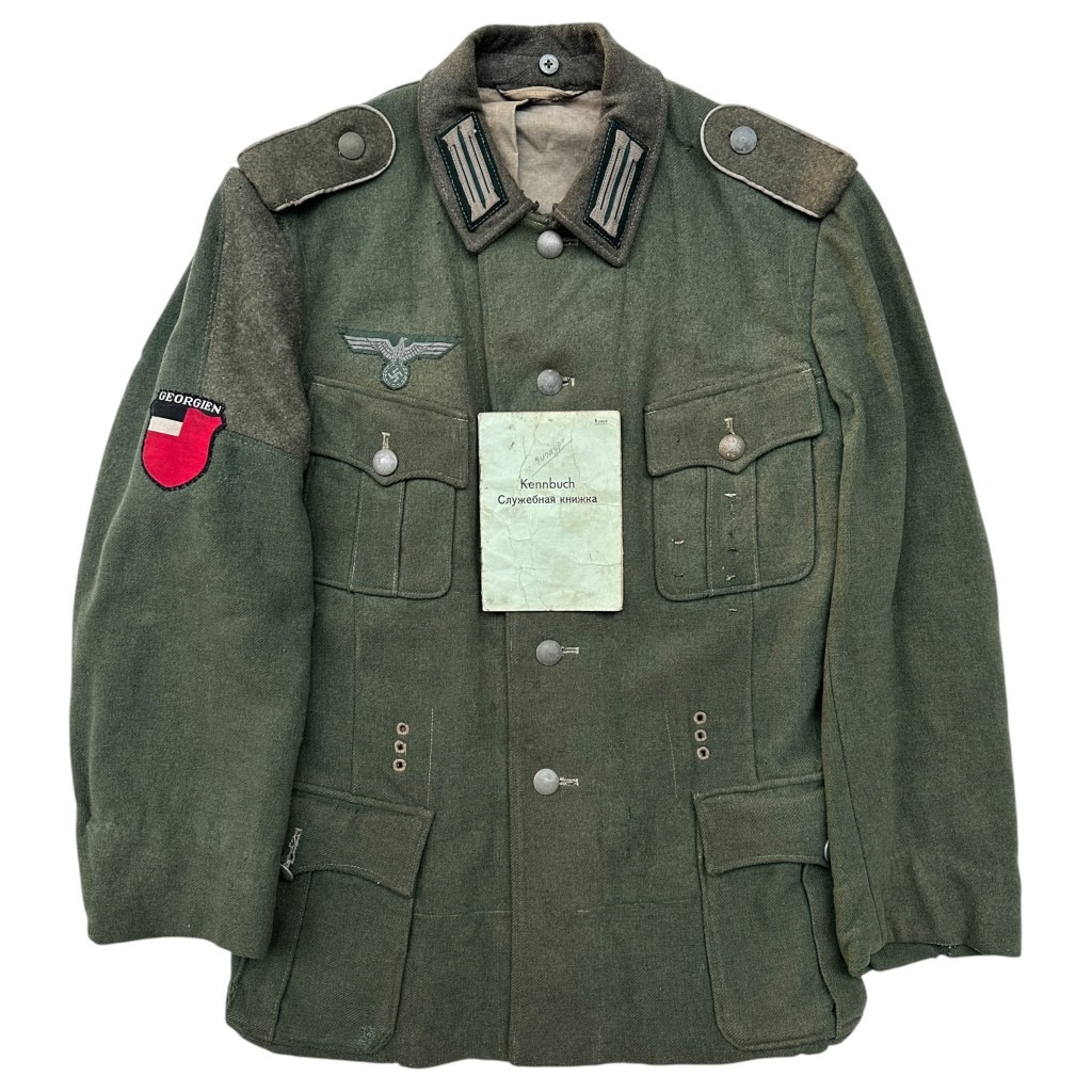 Original WWII German WH Georgian volunteer field jacket and ‘Kennbuch ...