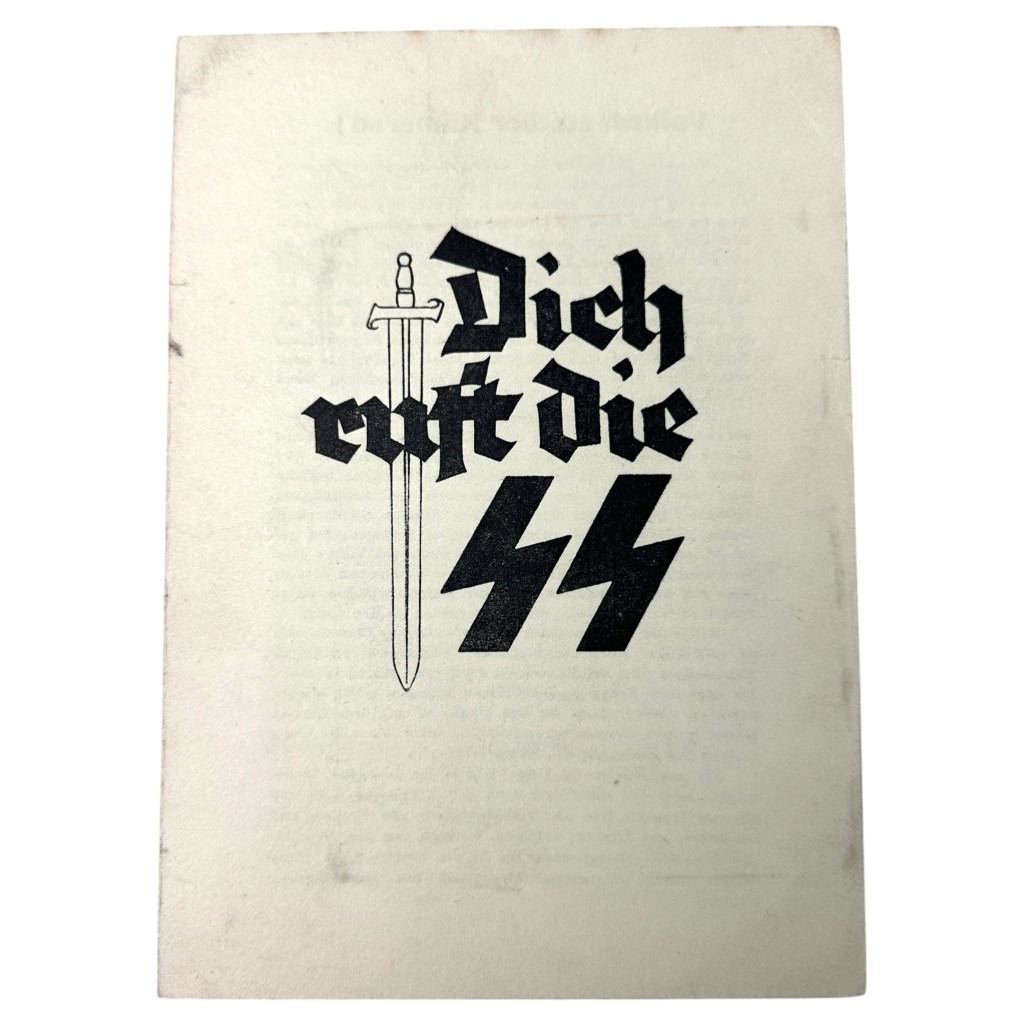 Original WWII German Waffen-SS volunteer flyer 'Dich ruft die SS' - Oorlogsspullen.nl ...
