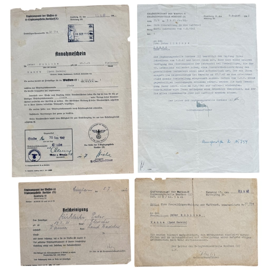 Original WWII German Waffen-SS registration documents Leibstandarte ...