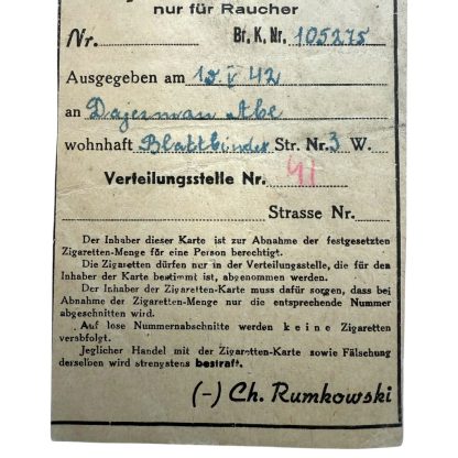 Original WWII German Jewish Ghetto Lodz cigarette card - Oorlogsspullen ...
