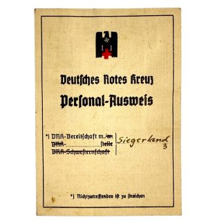 Original WWII German DRK Personal-Ausweis Siegen - Oorlogsspullen.nl ...