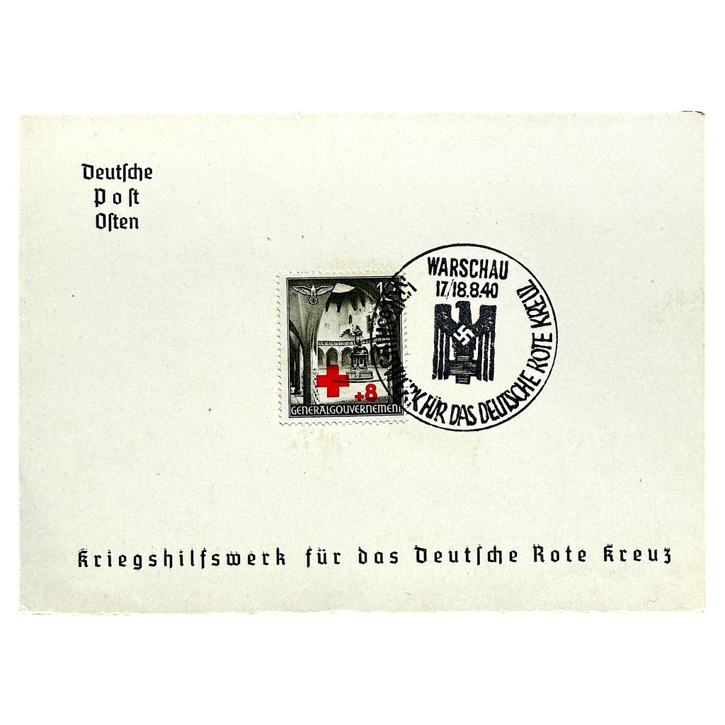 Original WWII German postcard with DRK charity stamp – Warsaw 1940 ...