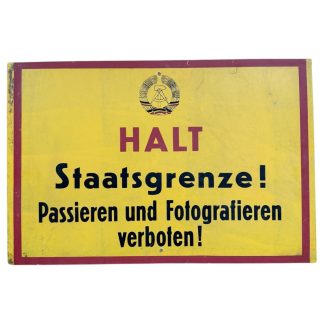 Original German Cold War DDR border sign ‘Staatsgrenze ...