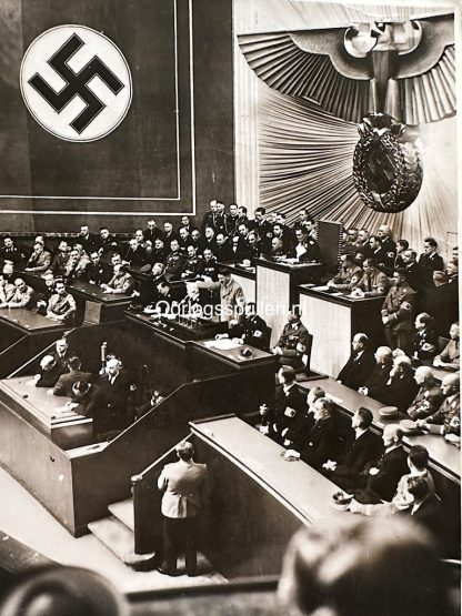 Original 1938 German photo Adolf Hitler in the Reichstag ...