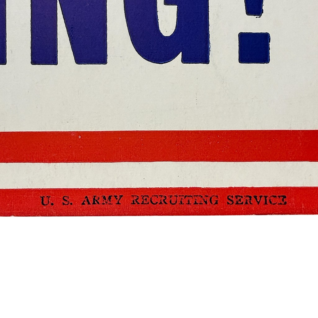 Original WWII US Army Recruiting Service cardboard sign ‘Keep ‘Em ...